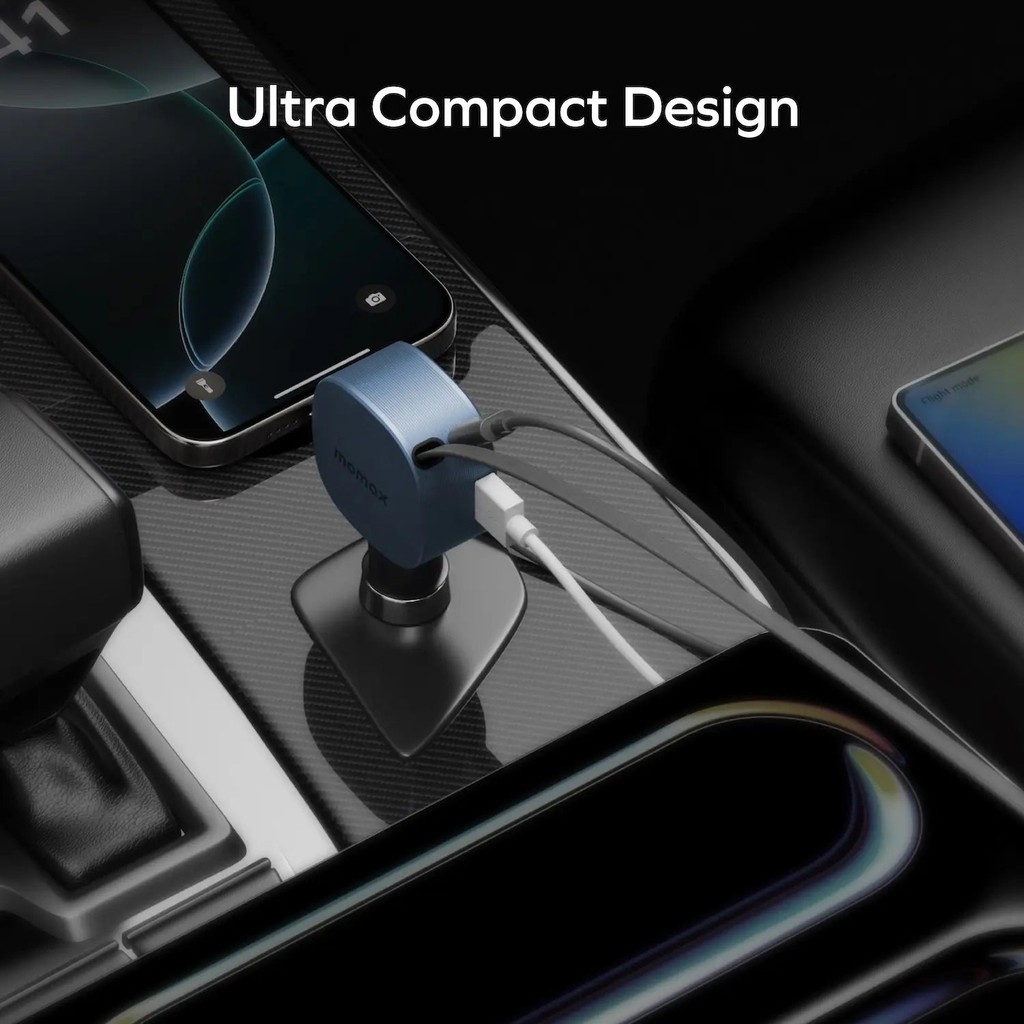 Momax 1-Move⁺ 2-Port 60W Car Charger With Built-In 70CM Retractable ...