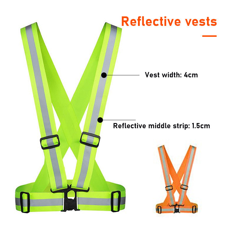 Universal Reflective Vest Adjustable Elastic Safety Vest Strap Traffic ...