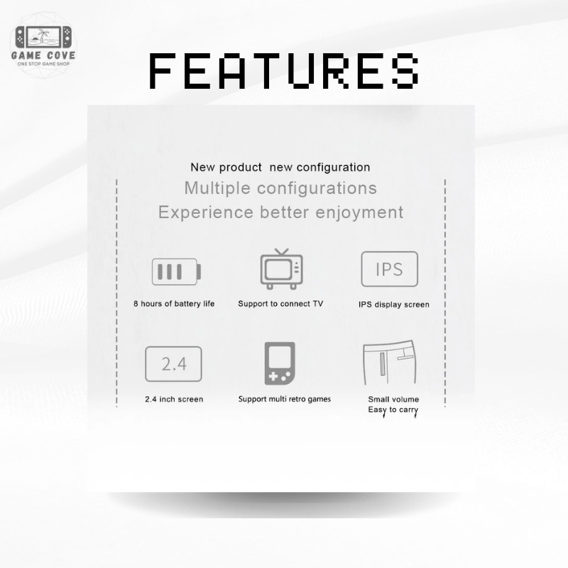 Mini 8-bit Retro Handheld || Transparent Violet and Transparent Black ...