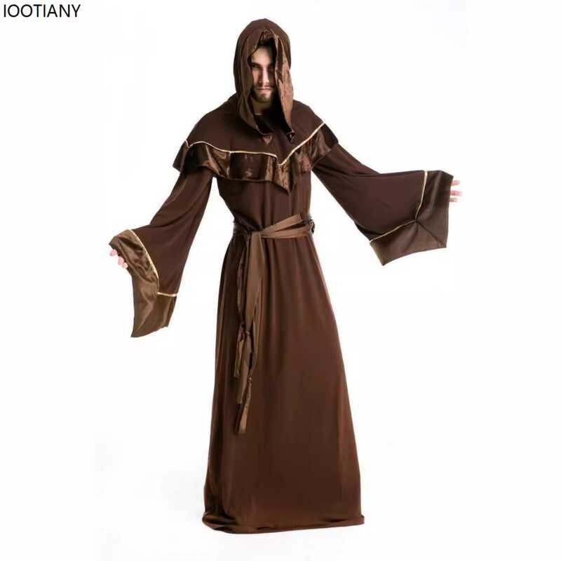Halloween Men Gothic Wizard Cosplay Costume Adult Godfather Outfit ...