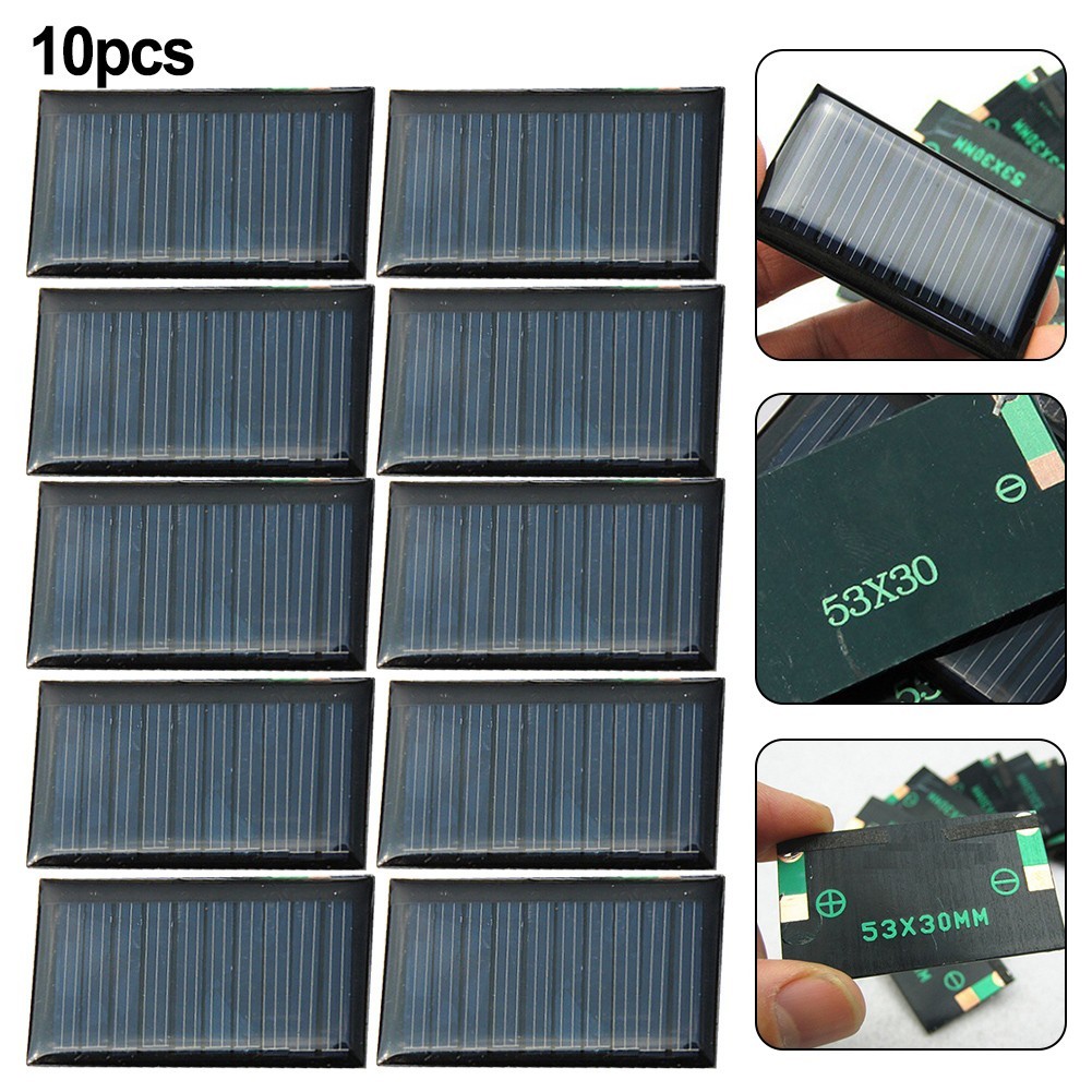 JTFY ️Lot of 10Small Power Solar Cells Panel - 5V 30mA - 53X30mm DIY ...