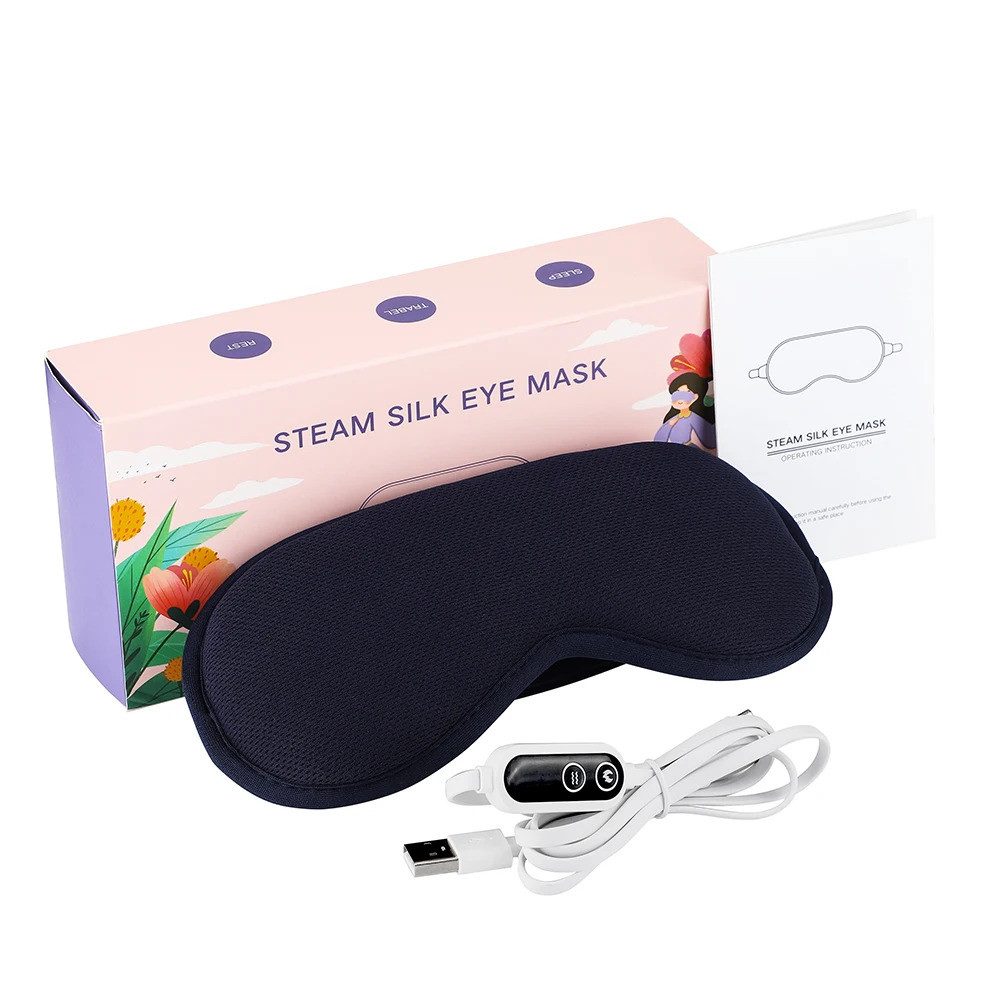 Reusable Electric Heated Sleeping Mask Vibration Eye Massager Eyeshade ...