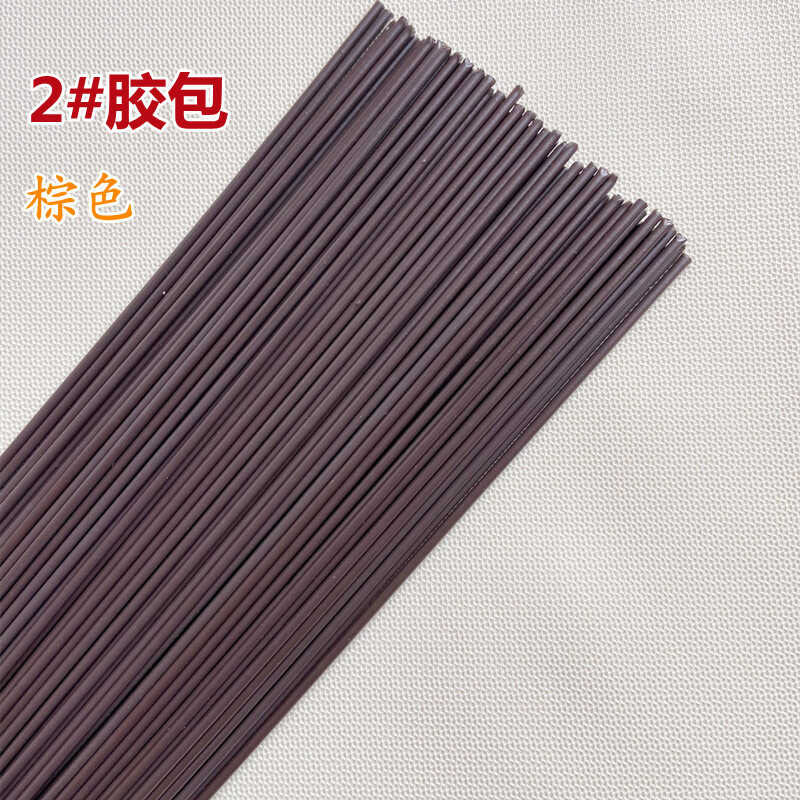 No.2 brown rubber wrapped flower pole iron rod handmade material wire ...