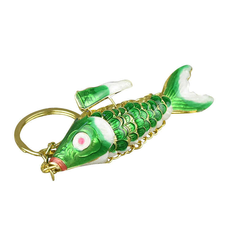 Lucky Enamel Cloisonne 6cm Koi Fish Keychain Wholesale Keyring Party ...