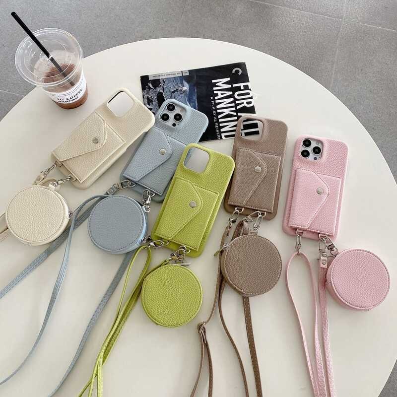 Shoulder Wallet Strap Phone Case For Iphone 16 13 12 11 14 Pro Max 15 ...