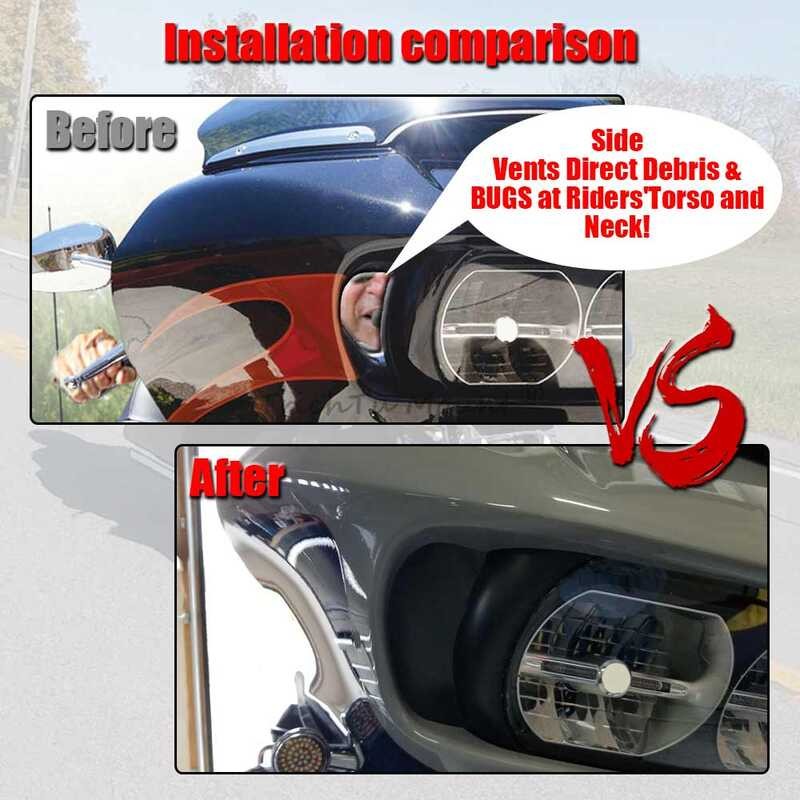 LY Motorcycle Front Fairing Side Vent Screen Cover Panel Para Sa Harley ...