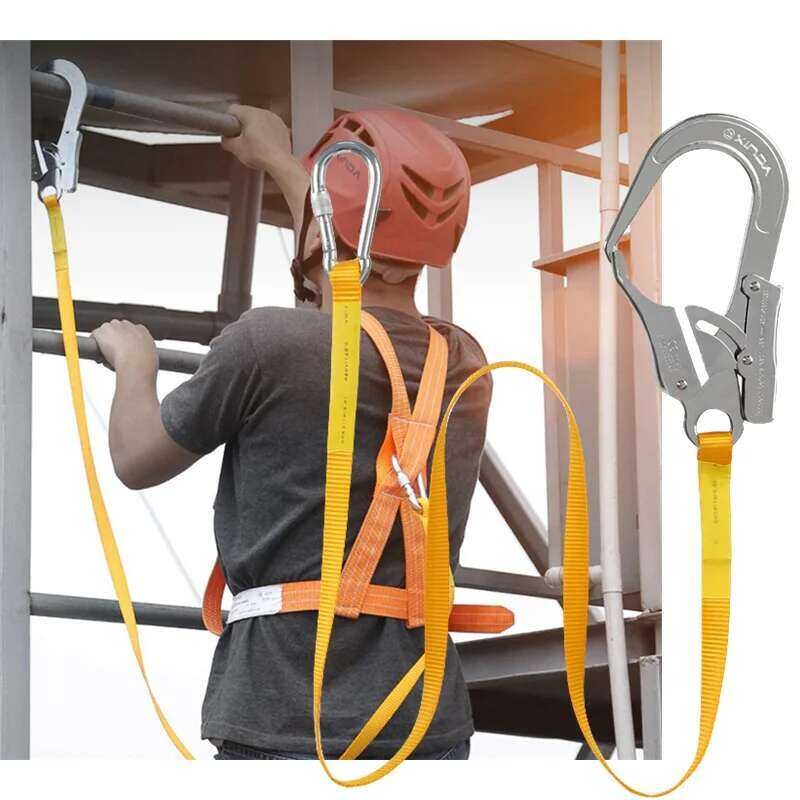 22Kn Safety Belt Harness Fall Arrest Lanyard Strap & Carabiner ...