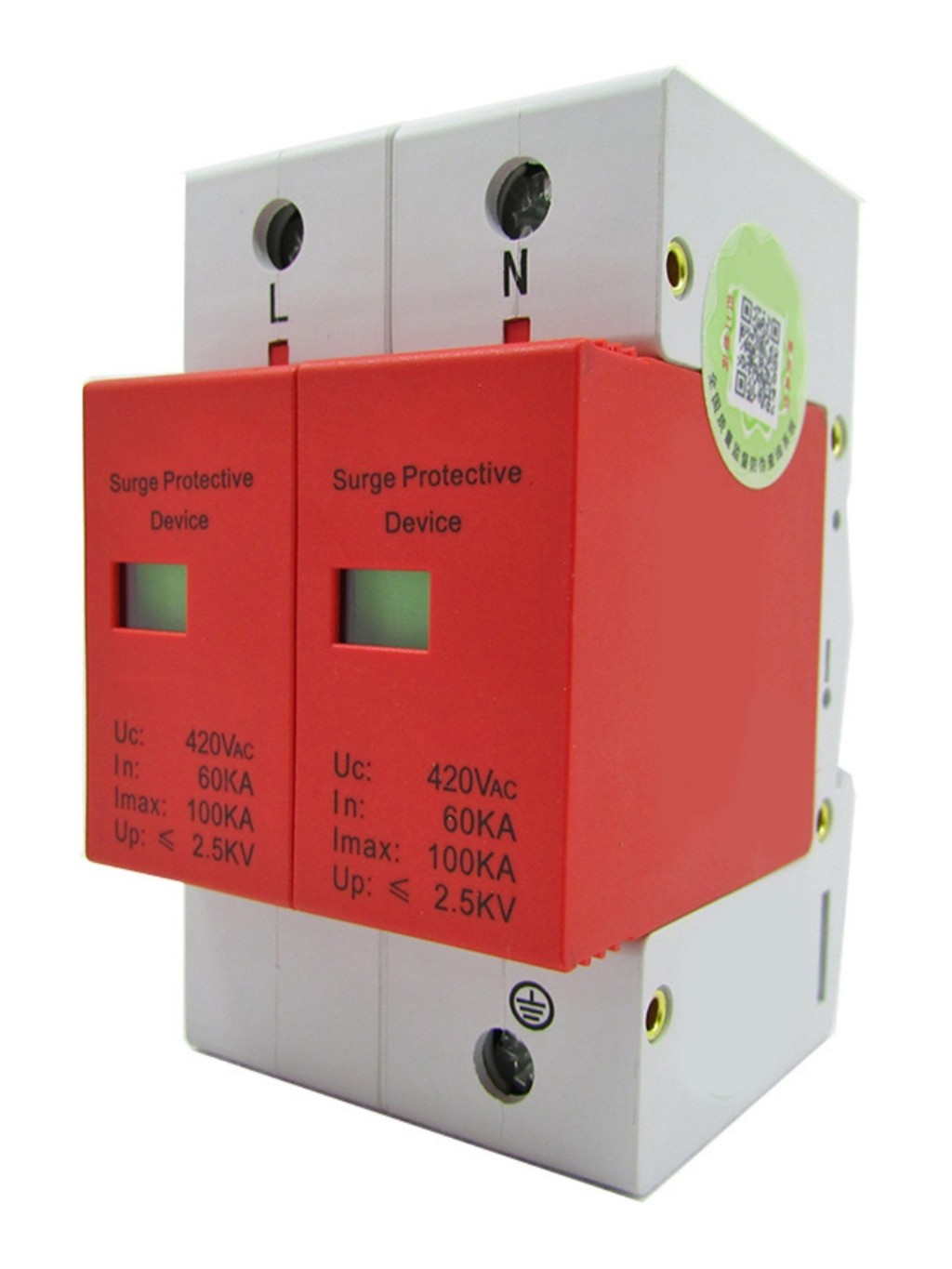 One-level 100KA single-phase power module 220V lightning arrester surge ...