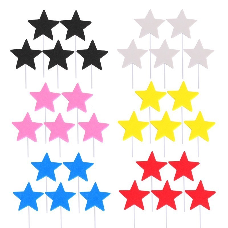 Five pointed star cake decoration plugin sponge iron wire color star ...
