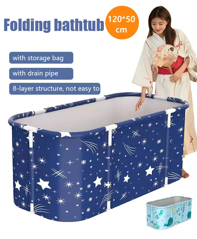 Household square fullbody folding bathtub large bath bucket adult bath ...