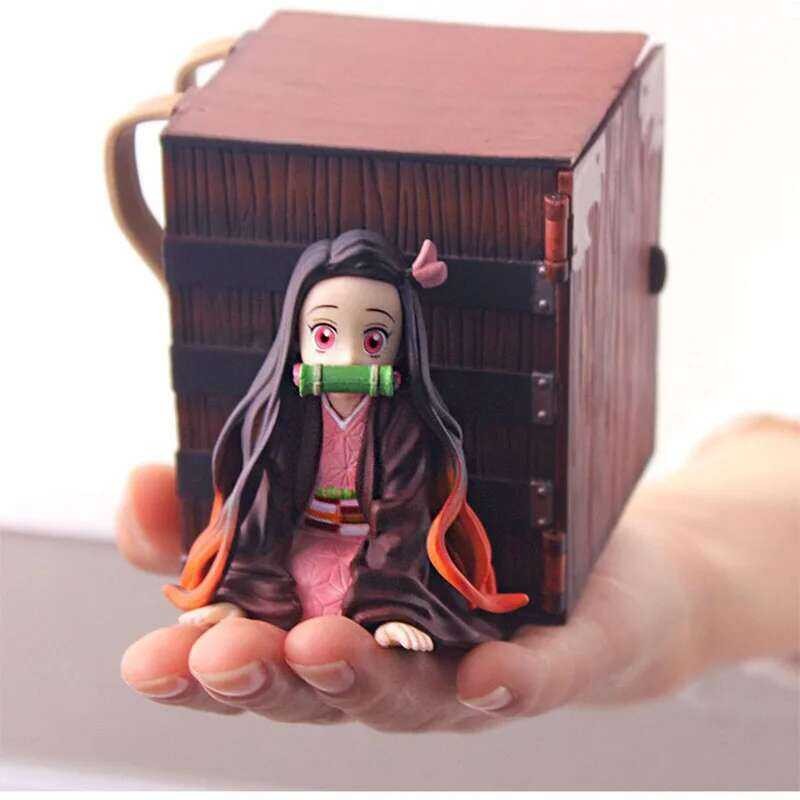 9Cm Kawaii Demon Slayer Nezuko With Box Up Art Mini Cute Kimetsu No ...