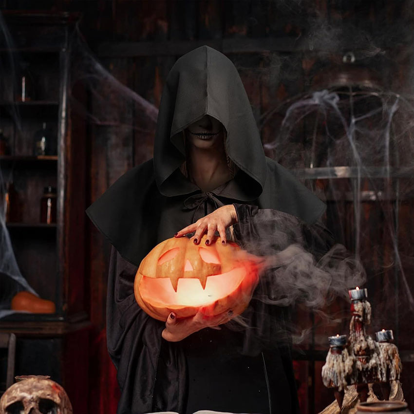 GEEBON Death Cloak Mysterious Party Clothes Movie Solid Color Hooded ...