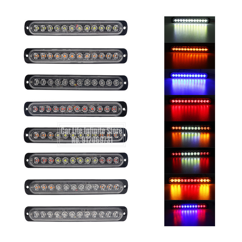 12LED Emergency Strobe Stroboscope Warning Side Marker Blinking Light ...