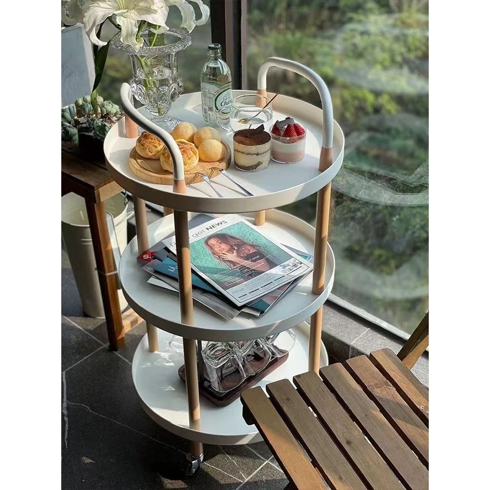∇ 3-Tier Small Bar Cart Serving Cart with Wheels and Handle Mobile Sofa ...