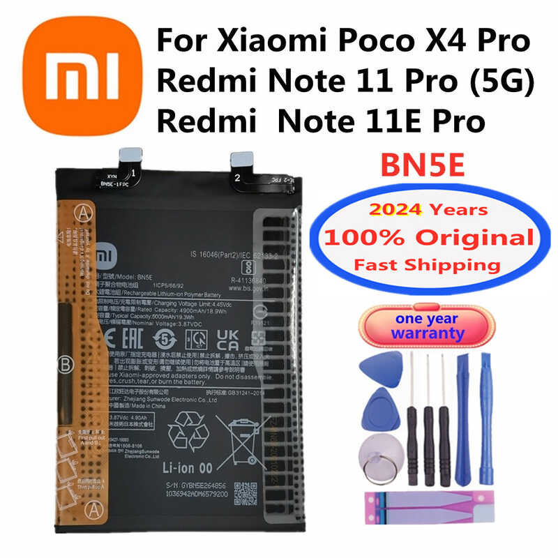 2024 Years Original Bn5e Battery For Xiaomi Redmi Note 11 Pro 5G / POCO X4 Pro 5G / Note 11E Pro ...
