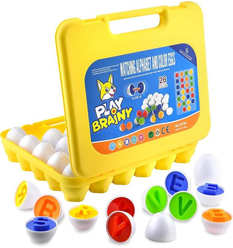 Play Brainy Montessori Alphabet Matching Eggs, 26 Pc. ABC Letter Set ...