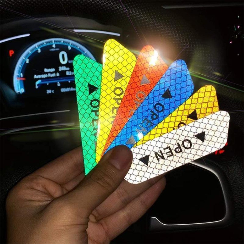 Car Stickers Door Open Reflective Strips Warning Decal Safety Mark Auto ...