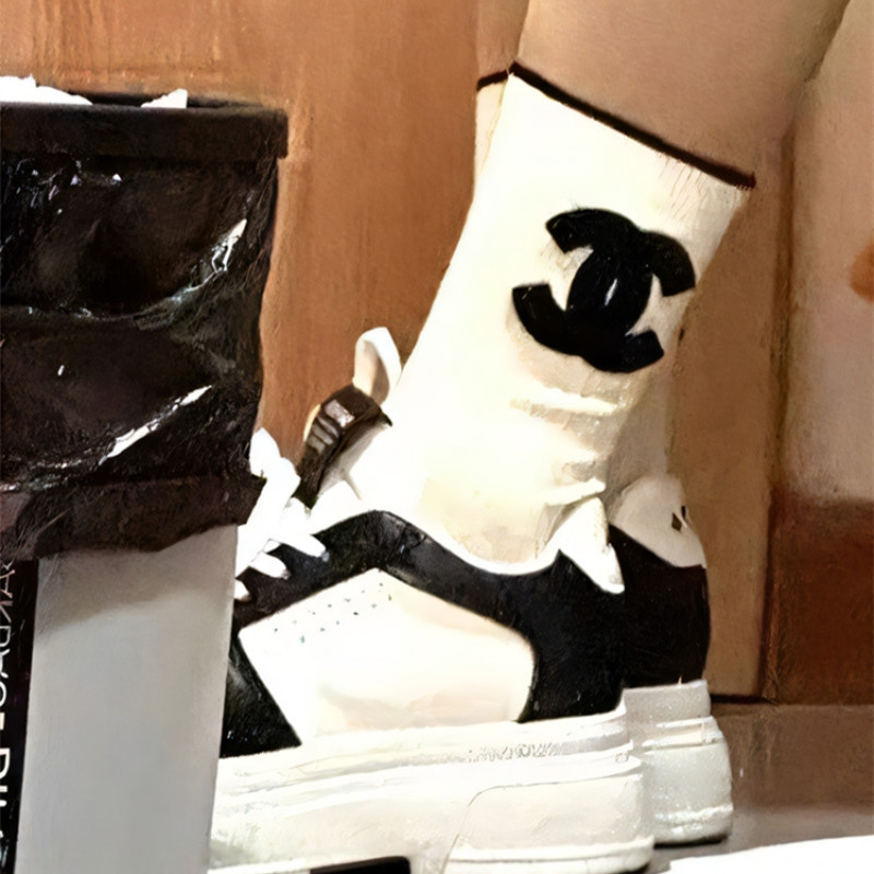 Double C Triumphal Arch Decorative Socks Small Fragrant Style Double ...