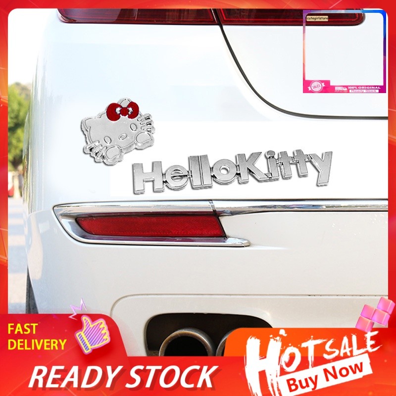 in stock WZ_ 2Pcs/Set Cute Cartoon Hello Kitty Metal Car Trunk Body ...