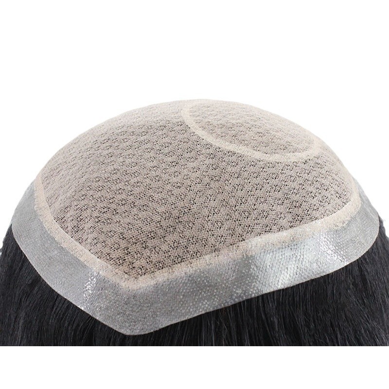 60# Net WIth Needle Top Fine Cutting Men Toupee 100% Human Hair No ...