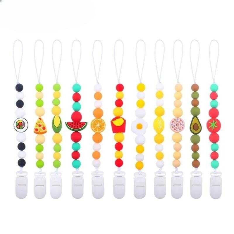 Infant Pacifier Silicone Nipple Chain Baby Creative Cartoon Fruit ...