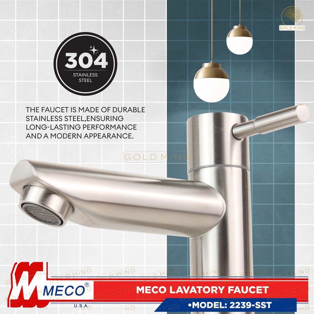 Meco Stainless Lavatory faucet 1/2" - Gold Mind | Shopee Philippines
