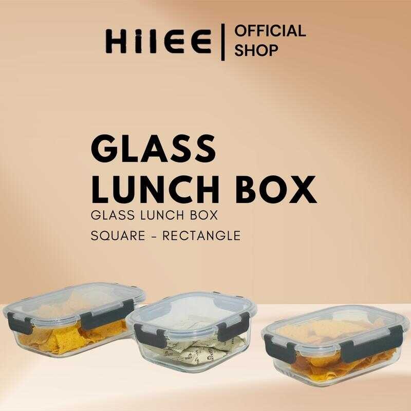 Hilee Glass Lunch Box Microwavable Rectangular Square Pan, Oven Baking ...
