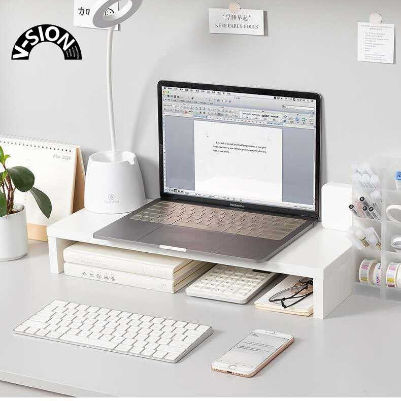 V-SION computer height monitor screen support stand, elevated base ...