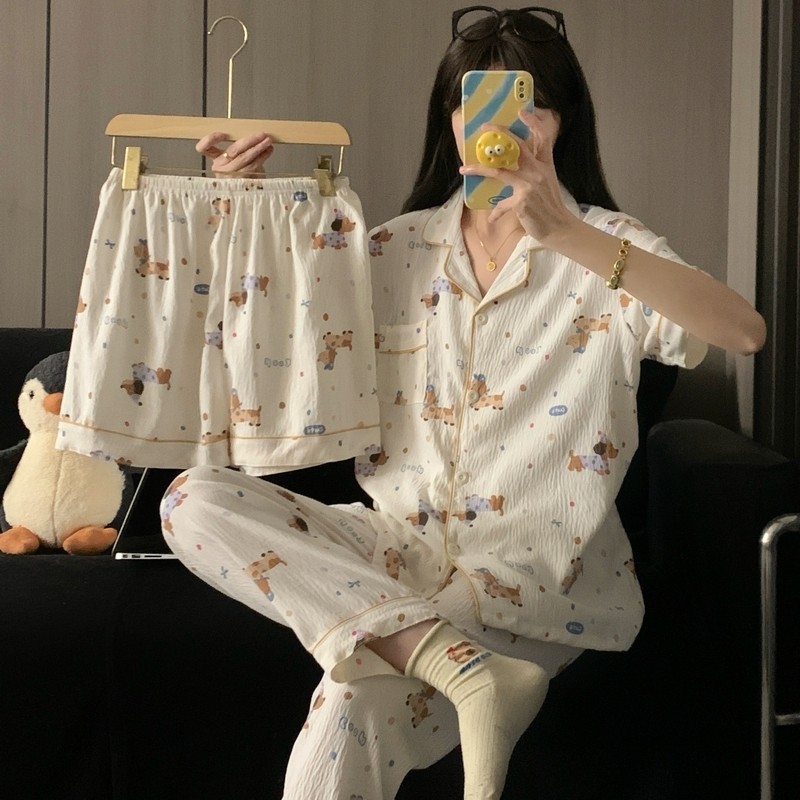 M-4XL Plus Size Pajama for Women Terno Cotton 3 piece Pajamas Set ...