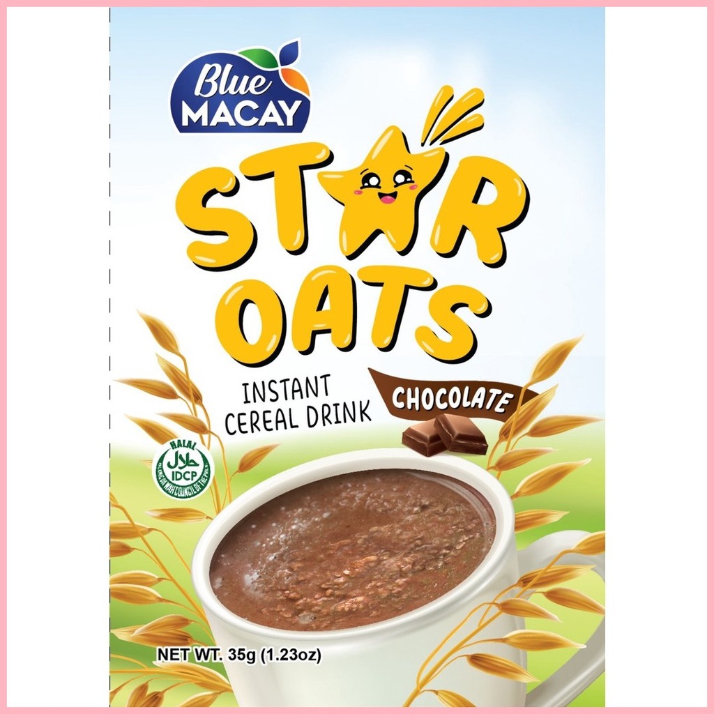 Blue Macay Star Oats Instant Cereal Drink Chocolate (1bundle x 35g x ...