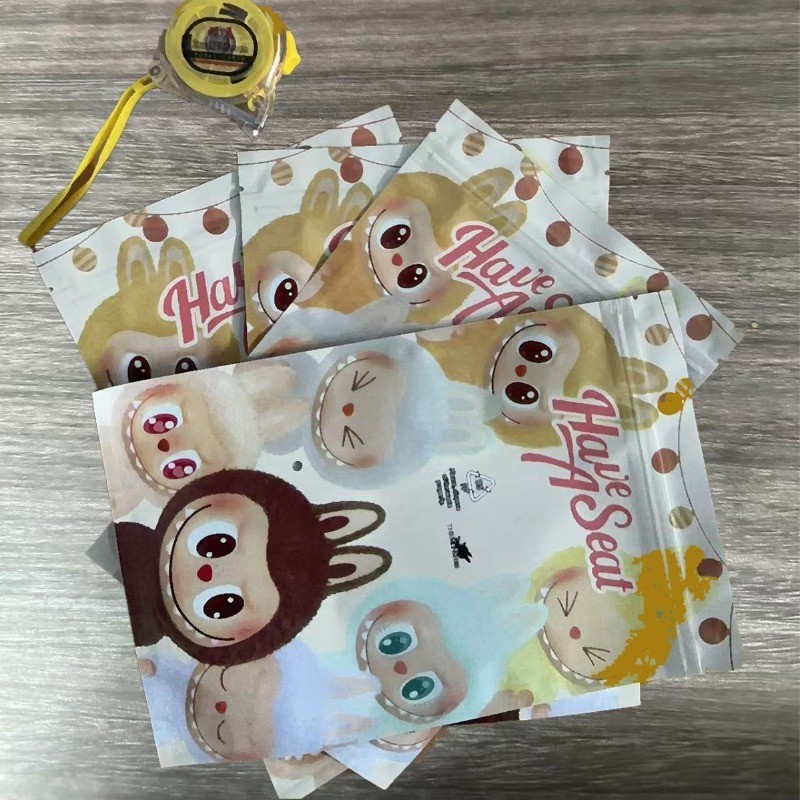 Labubu blind bag self sealing bag colored matte aluminum foil packaging ...