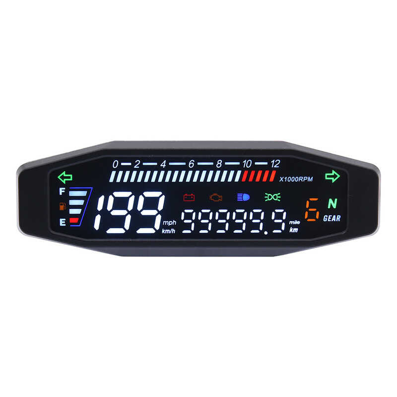Newest Universal Motorcycle Speedometer Digital Meter LED Tachometer ...
