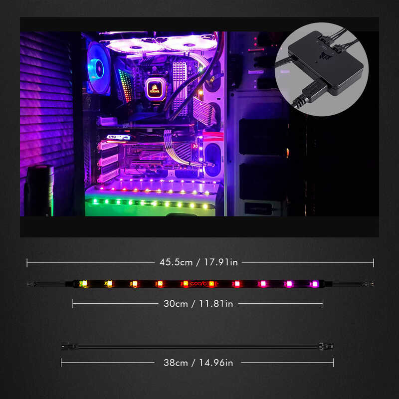 Ws2812b Addressable Digital LED Strip Para Sa Icue Ng CORSAIR Interface ...