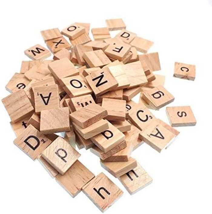Rayedo 200X Wooden Scrabble Tiles Letter Alphabet Scrabbles Number ...