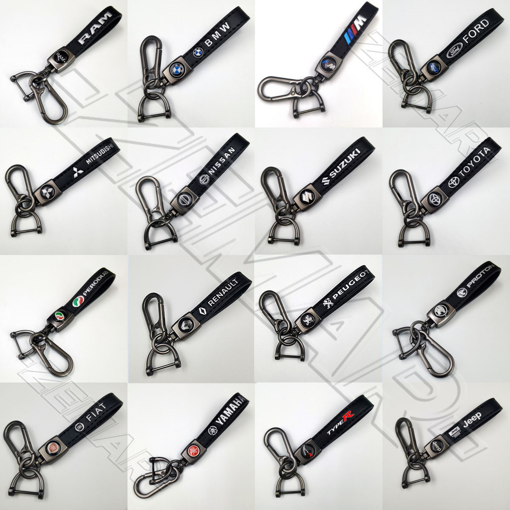 Honda TYPE R Leather Metal Car Keychain Motorcycle Key Holder High-end ...