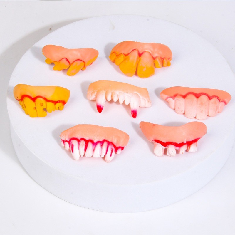 Simulation Rotten Fake Teeth Cosplay Prop Dentures Funny Party Trick ...