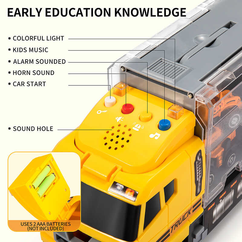 LY Big Construction Container Transporter Playset Gamit Ang 6Pcs Mini ...