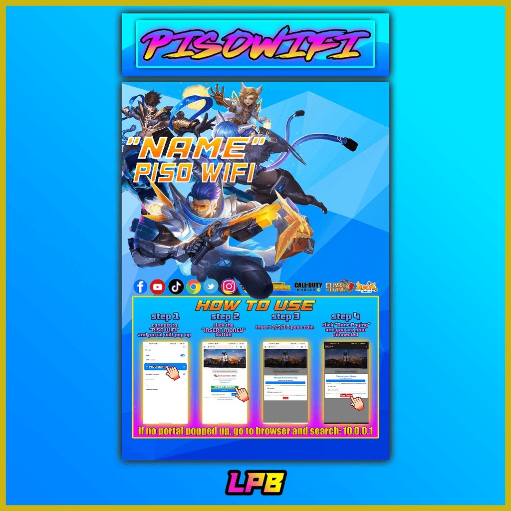 PISOWIFI FREE NAME CUSTOMIZATION WIFI STICKERS FOR ALL PORTALS (READ ...