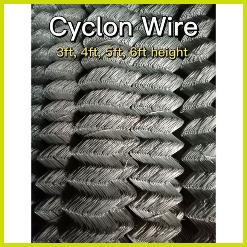 ∱ ∇ Cyclone Wire #14 Bakod 3ft 4ft 5ft 6ft,,4x4 inch hole size 5 meters ...