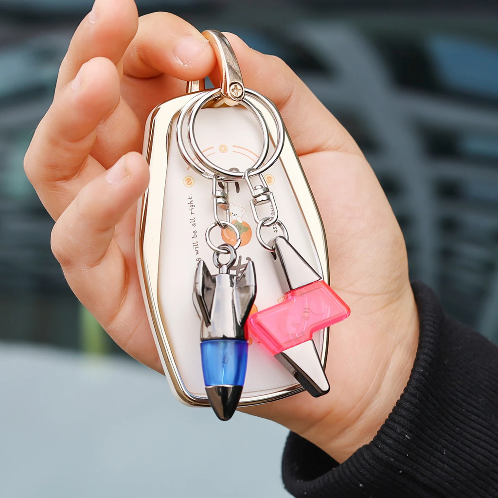 Car Static Eliminator Keychain Bullet Head Rocket Lightning Shaped Anti ...