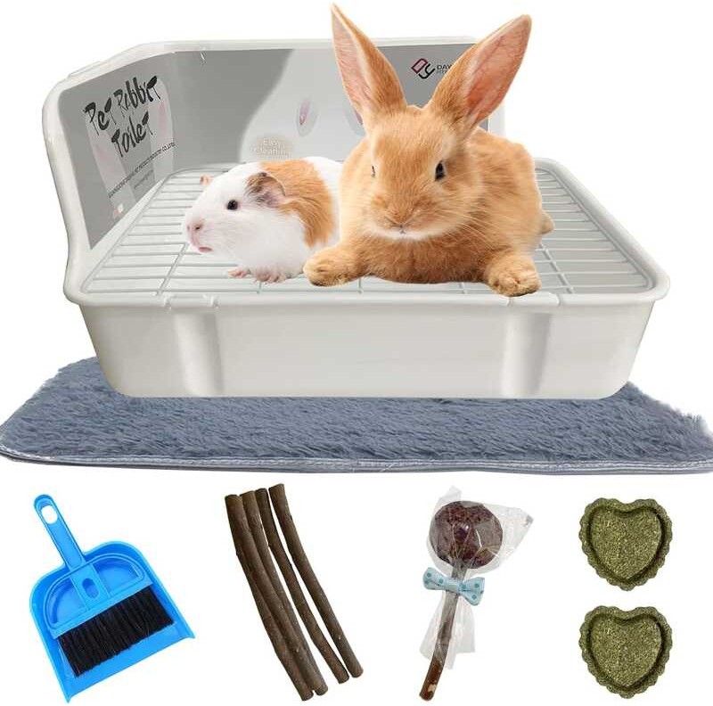 MUYG Rabbit Litter Box Cage Corner Bunny Toilet Small Animal Potty ...