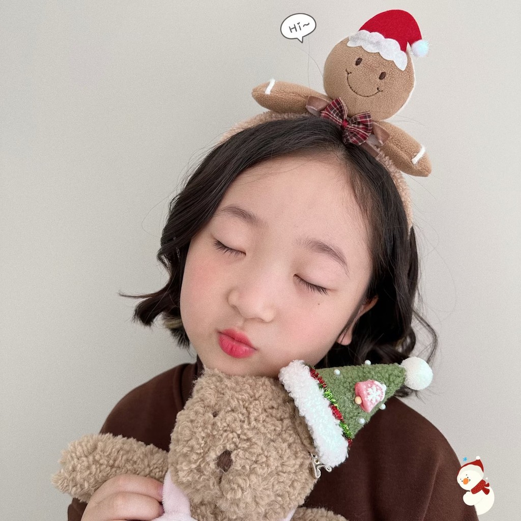 New Christmas Plush Gingerbread Man Headband Cute Children Headband ...