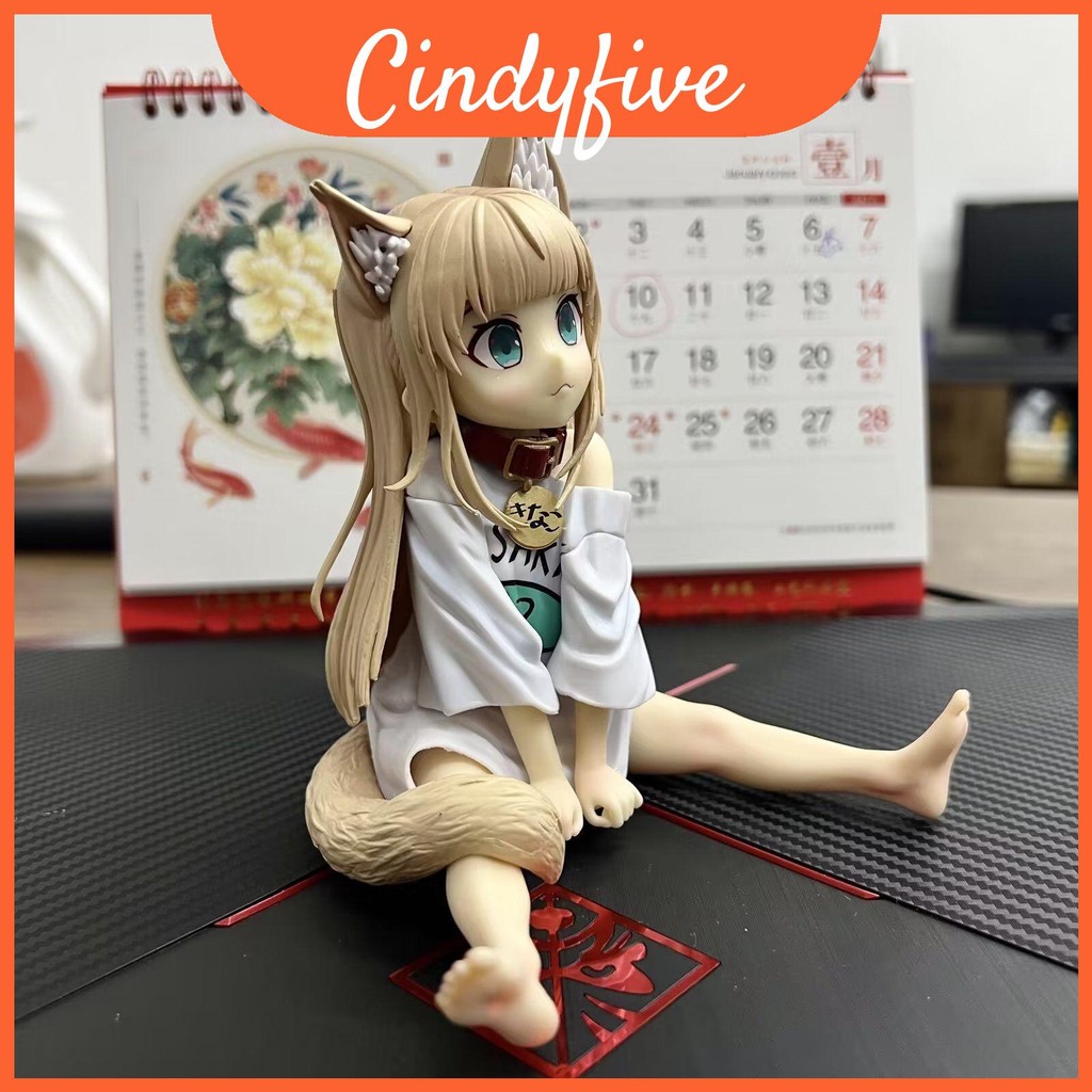 Cat Anime Enchanting Girl Figure In Yellow Soybean Powder Color Pose ...
