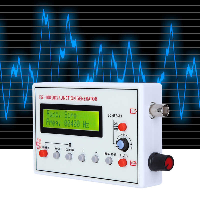DDS Fg-100 Function Generator Sine Frequency 1Hz-500Khz Counter - Source Generator Meter ...