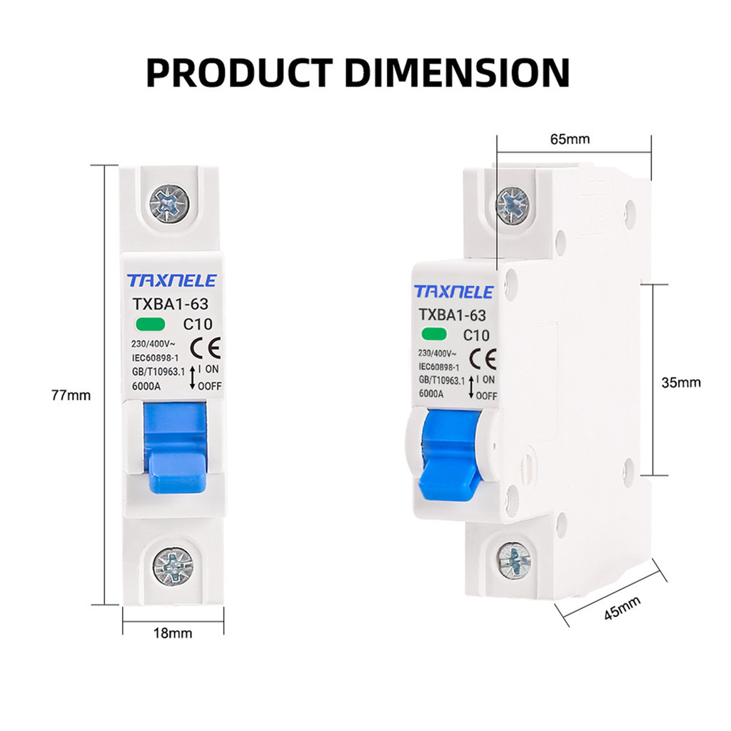 AC DC MCB SOLAR 1P 2P Mini Circuit breaker Air Switch 32A 63A Overload ...