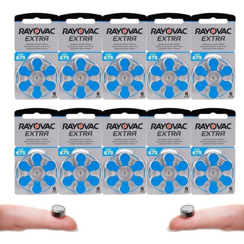 Rayovac Extra 60 PCS Zinc Air Aids Batteries 675A 675 A675 Pr44 Battery ...