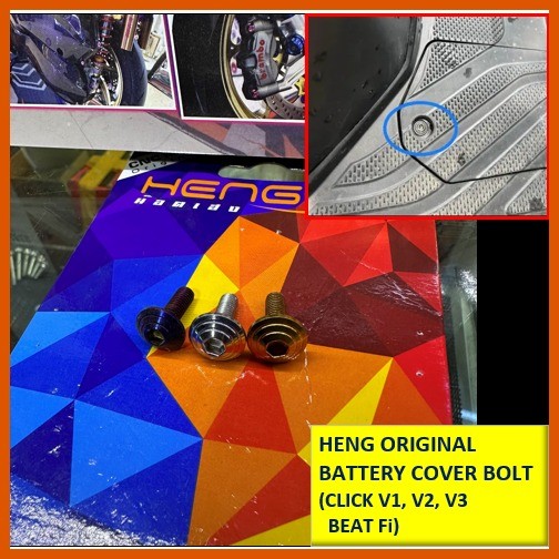 ∟ ♚ ⚠ HENG Original Battery Cover Bolt for Honda CLICK V1, V2, V3 and ...