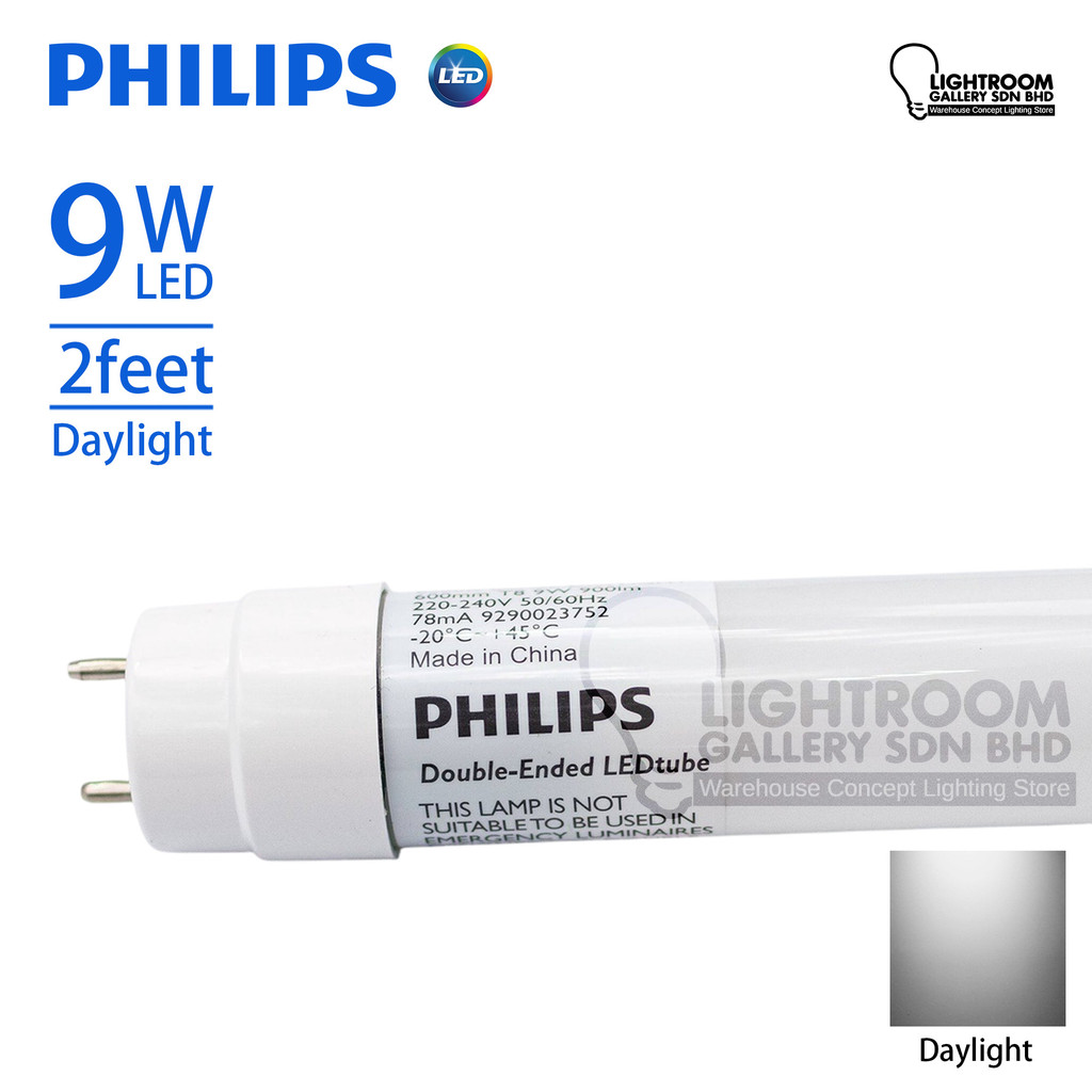 5pcs PHILIPS ECOFIT T8 GLASS LED TUBE 8W/18W 2FT/4FT / LAMPU PANJANG LED FLUORECENT TUBE ...