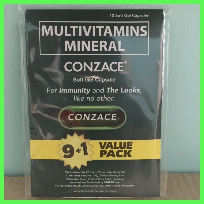 ⨶ ← Multivitamins + Mineral | Conzace, 10pcs Soft Gel Capsule | Shopee ...