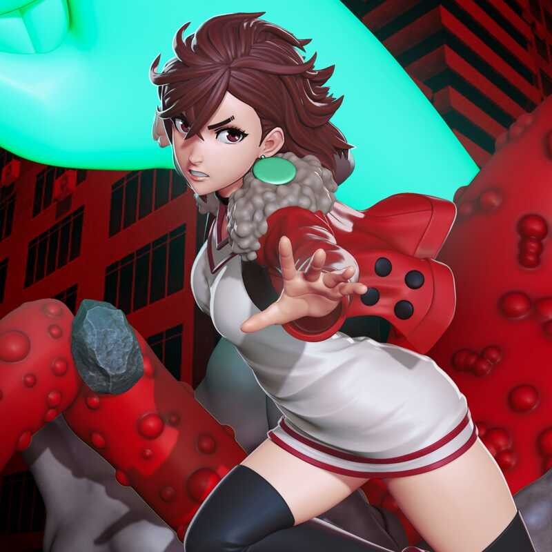 Bold Party Ayase Momo STL Handheld Printed Model File Anime Character ...